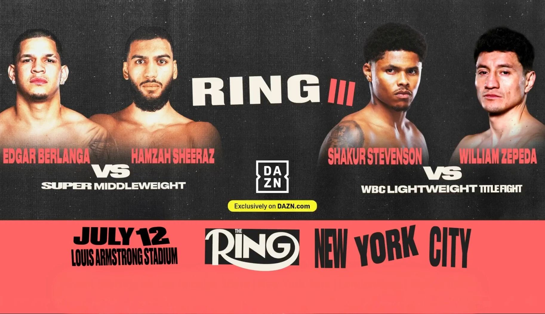 Edgar Berlanga VS Hamzah Sheeraz | Louis Armstrong Stadium, NYC, New York City, US ...