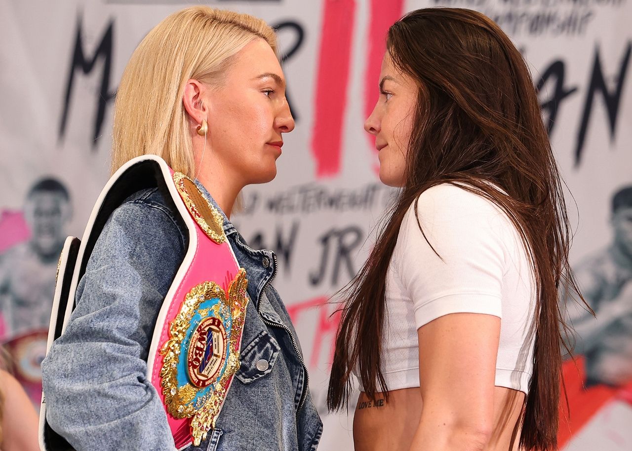 Mikaela Mayer, Sandy Ryan Make Weight, Go Nose To Nose Day Before WBO Welterweight Championship ...